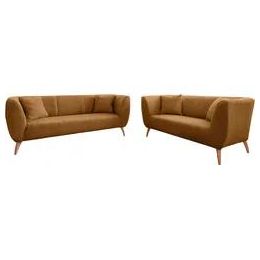 Polstergarnitur Inosign "Colori", gold (gold, gold,), H:83cm T:88cm, 100% Polyester, Sitzmöbel-Sets, auch als Loveseat erhältlich