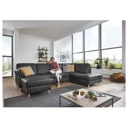 Wohnlandschaft DIE PLANBAR "PN-EM18013 U-Form, ohne Kopfstützen", grau (anthrazit), B:305cm H:87cm T:200cm, Sofas, wahlweise mit Bettfunktion und Stauraum
