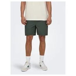 Only & Sons Shorts ONLY & SONS "ONSTEL LIFE 0119 SHORTS NOOS", Herren, Gr. S, N-Gr, grün (balsam grün), Web, Obermaterial: 100% Baumwolle, unifarben, Basic, regular fit ca. Mitte Oberschenkel, Hosen