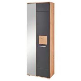 Garderobenschrank Innostyle "Fun Garderobenschrank, 65x195x38cm (B/H/T)", schwarz, B:65cm H:195cm T:38cm, Holzwerkstoff, MDF, Schränke, 2 türig, 3 Einlegeböden, Softclose, ABS Kantenschutz