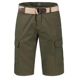 Bermudas Lerros "Lerros Cargo-Bermuda mit Gürtel", Herren, Gr. 38, Normalgrößen, grün (aged olive), 100% Baumwolle, Hosen