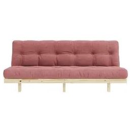 Schlafsofa KARUP DESIGN "Lean 200 Schlafsofa, Gästebett, Sofa mit Futonmatratze", rosa (sorbet pink), B:200cm H:73cm T:100cm, Bezug: 100% Polyester, Sofas, Inkl. Futonmatratze, Liegefläche 130x200 cm, FSC zertifizierte Kiefer