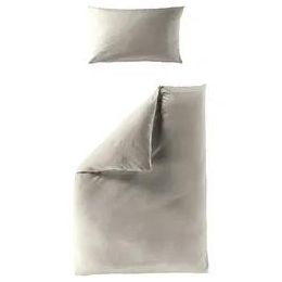 Bettwäsche Bierbaum "4129", grau (taupe), B/L: 155cm x 220cm, 1 Stk., 1 Stk., Musselin, B/L: 40cm x 80cm, 2 Stk., Musselin, Obermaterial: 100% Baumwolle, Bettwäsche, Musselin, 100 % Baumwolle, pflegeleicht, bügelfrei