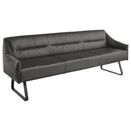Essbank Musterring "JustB SP500", grau (anthrazit), B:262cm H:86cm T:70cm, Sitzbänke, Metallkufe schwarz, verschiedene Farben, Breite 220 oder 250 cm