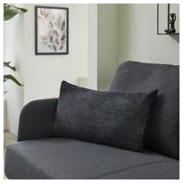 Dekokissen ANDIAMO "Cord Kissen Emy, Kissenhülle mit Füllung", schwarz (schwarz, cord unifarben), B:50cm H:12cm L:30cm, Polyester, Dekokissen_Sitzkissen_Kissenhüllen, Sofakissen, eckig, 40x40 oder 30x50 cm, auch als 4er Set erhältlich