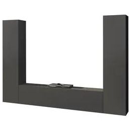 Wohnwand Inosign "Maruska", grau (anthrazit, anthrazit), B:260cm H:180cm T:30cm, Spanplatte, Kastenmöbel-Sets