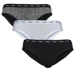 Slip Fila "WOMAN BRIEF", Damen, Gr. M, schwarz-weiß (schwarz, weiß), Obermaterial: 95% Baumwolle, 5% Elasthan, gemustert, unifarben, figurbetont, Unterhosen, mit Logobund