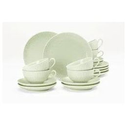 Geschirr-Set Seltmann Weiden "Teeservice 18-teilig klein Amina seladon", grün, 18 Stk., Porzellan, Geschirr-Sets, Teller, Tassen, grün, Amina