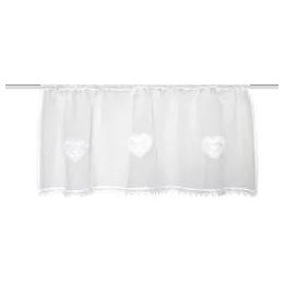 Querbehang Heine HOME, weiß, B:120cm H:45cm, Polyester, Gardinen