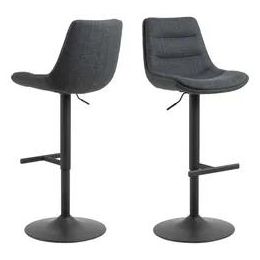 Barhocker Actona GROUP "Adisa", grau (dunkelgrau), B:47 H:95 T:52,5, 100% Polyester, Hocker, Barhocker, Basel dunkelgrau, Trompete Gestell, 2 Stk