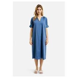 Smith & Soul Sommerkleid SMITH & SOUL, Damen, Gr. M, US-Gr&ouml;&szlig;en, blau (night blau), Web, Material: 70% Baumwolle, 27% Polyamid, 3% Elasthan, unifarben, regular fit Midi, V-Ausschnitt, Raglan&auml;rmel, Kleider Sommerkleid, mit Taschen