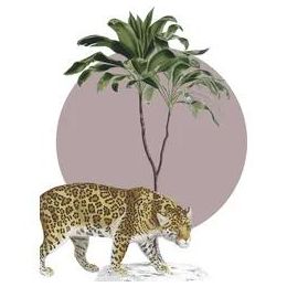 Bild Komar "Botanical Garden Jaguar", rosa (farbe bild(er): rosa), B:40cm H:50cm, Holz, Papier, Bilder, Wandbild zur Dekoration - ohne Rahmen