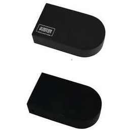 Schöner Wohnen Gardinenstangen-Endstück "Round", schwarz (schwarz, matt), 2 Stk., SCHÖNER WOHNEN-KOLLEKTION, Gardinenstangenendstücke, Serie Einzelprogramm Matteo rechteckig