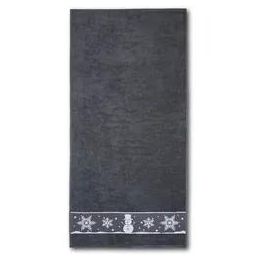 Handtuch Dyckhoff "Schneemann", grau (graphit), B:50cm L:100cm, Frottier, Frottier, Handtücher, Made in Germany
