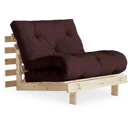 Daybett KARUP DESIGN "Daybett Roots Schlafsofa – Gästebett & Sofa aus FSC-Kiefer", braun, B:90cm H:85cm, Bezug: 80% Baumwolle, 20% Polyester, Daybetten, Inkl. Futonmatratze, in mehreren Größen & Farben erhältlich