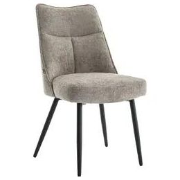 4-Fußstuhl Home Affaire "Cielo", grau (taupe, schwarz), B:50cm T:50cm, Metall, Polyester, Stühle, tolle Optik