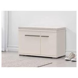 Schuhbank Places of Style "Opera, Schuhschrank, Schuhregal, Schuhtruhe, Breite 76 cm", beige (kaschmirfarbe, kaschmirfarbe), B:76cm H:53cm T:36cm, Kunststoff, MDF, Metall, Spanplatte, Sitzbänke, mit Sitzkissen, UV-lackiert, hochwertige Beschläge, Kaschmirfarbe