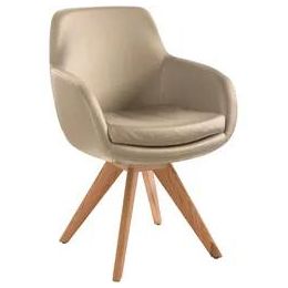 Esszimmerstuhl Musterring "Tavia", beige (sand, wildeiche), B:62cm H:86cm T:66cm, Stühle, Stativgestell Wildeiche massiv, Drehfunktion optional, diverse Farben