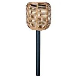 Gartenleuchte Luxform "Luxform Stake Light Rattan", braun, B:25cm H:25,5cm L:25cm, Leuchten, LED-Gartenleuchte, inkl. Fernbedienung, Timerfunktion, aus Kunststoff