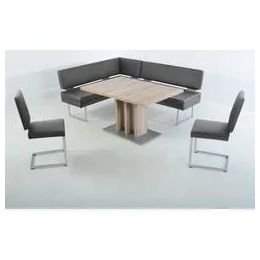 K+w Komfort & Wohnen Essgruppe K+W KOMFORT & WOHNEN, silber (zinn 88,), B:158cm H:89cm T:199cm, Sitzmöbel-Sets, langer Schenkel links oder rechts, 2 Freischwinger, 1 Funktionstisch