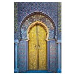 Poster Reinders "Goldene Tür Orientalisch - Stilvoll - Farbenfroh - Köningspalast Fez", blau (farbe bild(er): blau), B:61cm H:91,5cm, Papier, Bilder