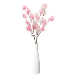 Tischvase CREATIV HOME "Vase mit Federzweigen", rosa (weiß, rosa), H:27cm Ø:7,5cm, Vasen, für die moderne Einrichtung