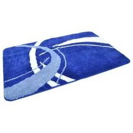 Badematte Kinzler "Gavere" Gr. 5, blau (royalblau), H:20mm, Polyester, Badematten, modernes Design, als rechteckig, rund & 2-tlg. Set erhältlich