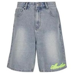 Shorts ANOTHER COTTON LAB "Another Cotton Lab ACL Logo Jorts", Herren, Gr. L, US-Größen, blau, 100% Baumwolle, unifarben, loose fit, Hosen