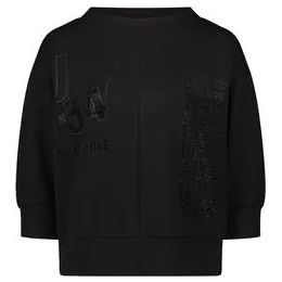 Sweatshirt Betty Barclay "Damen Sweatshirt mit Stehkragen", Damen, Gr. 36, schwarz, Steppware, Obermaterial: 48% Viskose, 47% Polyester, 5% Elasthan., figurumspielend normal, Sweatshirts