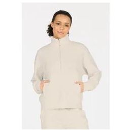 ENDURANCE ATHLECIA Sweatshirt ATHLECIA "Jillnana", Damen, Gr. 40, grau, 51% Polyester, 44% Modal, 5% Elasthan, unifarben, normal, hoch geschlossener Ausschnitt, Sweatshirts, mit geräumiger Kängurutasche