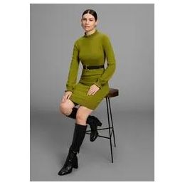 Strickkleid Laura Scott, Damen, Gr. 48, N-Gr, avocado, Strick, Obermaterial: 50% Viskose, 28% Polyester, 22% Polyamid, clean, unifarben, figurbetont mini, Rundhals, Rüschen, Kleider, aus Viskosemischung mit femininem Rüschendetail