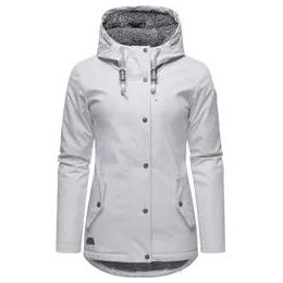Regenjacke Ragwear "Marge", Damen, Gr. S (36), grau (kieselgrau), Obermaterial: 100% Polyester, Futter: 100% Polyester, Wattierung: 100% Polyester, casual, tailliert Po-bedeckend, hoch geschlossener Ausschnitt, Langarm Ärmel ohne Ärmelschlitz normaler Saum, Jacken, warm gefütterter Damen Winter Regenmantel