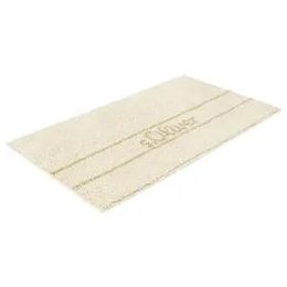 Badematte s.Oliver "Allie, Badvorleger, Badezimmer Teppich, Duschvorleger" Gr. 4, beige, H:10mm, Polyester, Badematten, Badteppich, weiche Haptik, unifarben mit s.Oliver Schriftzug