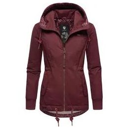 Winterjacke Ragwear "YM-Danka", Damen, Gr. XL (42), rot (dunkelrot), Außenmaterial: 100% Polyester, Innenfutter: 100% Polyester, Wattierung: 100% Polyester, tailliert hüftbedeckend, hoch geschlossener Ausschnitt, Ärmel ohne Ärmelschlitz Rippstrickbündchen, Jacken, stylische Winter Outdoorjacke mit Kapuze