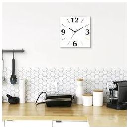 Wanduhr Artland "Uni Trendfarben", bunt (weiß, bunt), B:30cm H:30cm T:0,3cm, Wanduhren, wahlweise mit Quarz- oder Funkuhrwerk, lautlos ohne Tickgeräusche