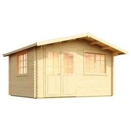 Gartenhaus Lasita Maja "NORDERNEY 2", beige (naturbelassen), Fußboden im Gartenhaus, Holzwerkstoff, Gartenhäuser