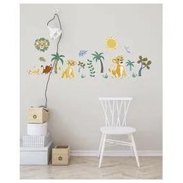 Wandtattoo Komar "Lion King Faraway Oasis - Größe 50 x 70 cm", bunt, Blumen Disney Wald, Folie, Wandtattoos, selbstklebend, Wandsticker, Kinderzimmer