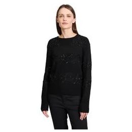 BETTY & CO Strickpullover BETTY & CO "Damen Strickpullover mit Pailletten", Damen, Gr. 44, schwarz, Strick, Obermaterial: 42% Polyacryl, 38% Polyamid, 16% Polyester, 4% Wolle., lässig geschnitten normal, Rundhals, Pullover, Glitzer