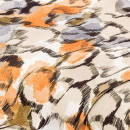 buttinette Baumwoll-Twill "Blumen", braun/grau