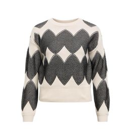 Object Pullover 'OLYMPIA' Damen Gr&ouml;&szlig;e L schwarz / wei&szlig;