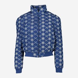 Desigual Blaue Steppjacke mit Blumenmuster