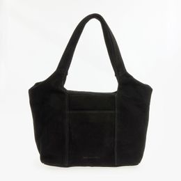 Schwarze Tote Bag aus Wildleder