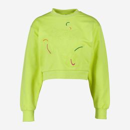 Desigual Neongr&uuml;nes Sweatshirt mit Leopardenmotiv