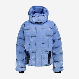 Southpole Blaue glänzende Jacke mit abnehmbarer Kapuze