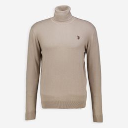 Cremefarbener Pullover mit Rollkragen