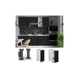 VICCO Apothekerunterschrank Fame-Line Wei&szlig; Schwarz gestreift 30 cm mit Arbeitsplatte Anthrazit