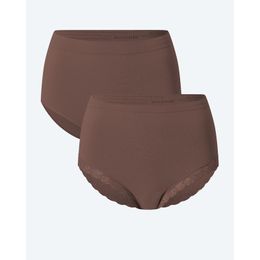 Schlankst&uuml;tz Kollektion Classic Melange Slip, 2tlg. (uni/Spitzenbesatz)