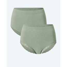 Schlankst&uuml;tz Kollektion Classic Melange Slip, 2tlg. (uni/Spitzenbesatz)