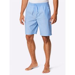 wäschepur men Herren Hose kurz, himmelblau-weiß-gestreift, Größe 44/46