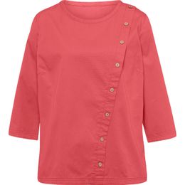 Damen Jeansbluse mit Zierknopfleiste grapefruit, Gr&ouml;&szlig;e 46